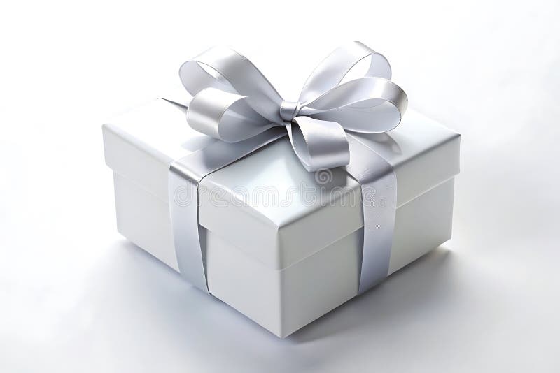 Realistic Full White Gift Box Mockup on Minimalist White Background ...