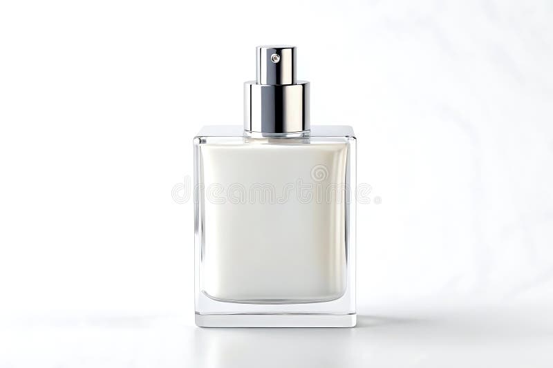Realistic Full White Perfume Bottle Mockup on Minimalist White ...