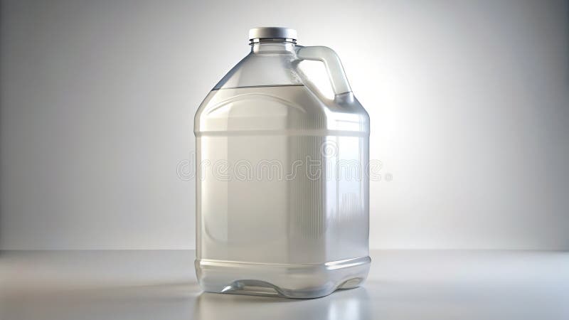 Realistic Gallon Jug Mockup Clear Plastic Container for Liquid Product ...