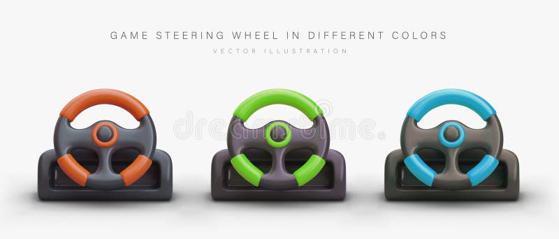 Realistic Gaming Computer Steering Wheel. Device for Virtual Trips ...