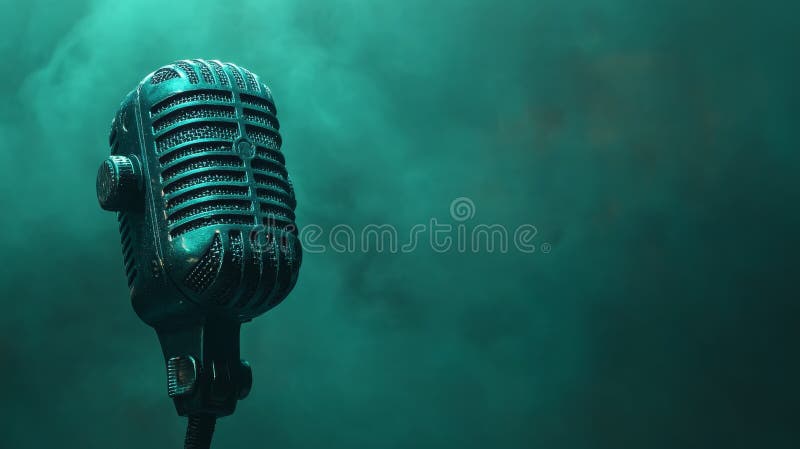 Realistic Gaming Microphone with Noise Filter on Emerald Green ...
