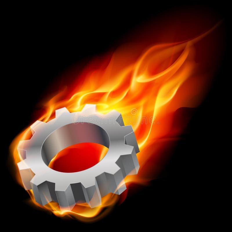 Hot gear stock vector. Illustration of abstract, burn - 21300168
