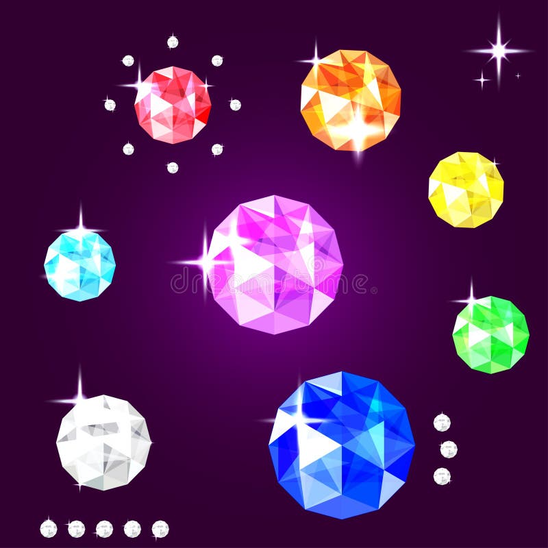 Set of Realistic Gems Gradients Stock Illustration - Illustration of ...