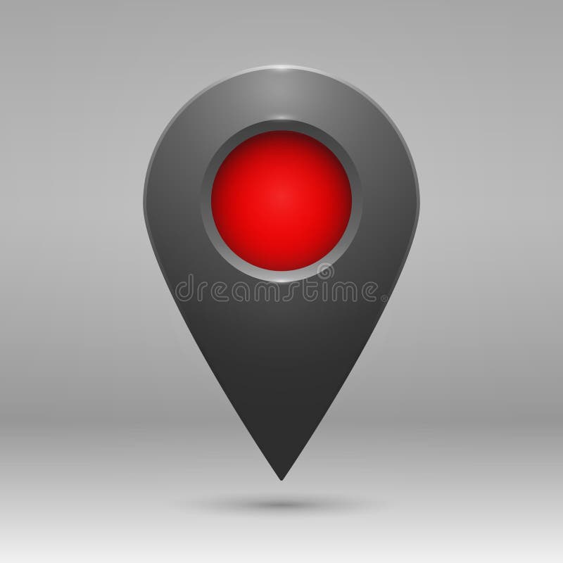 Realistic Red Geolocation Icon with Highlights on a Transparent ...