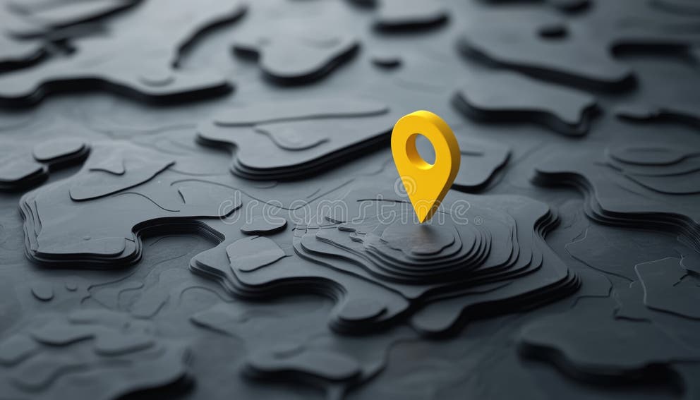 Realistic Geolocation Map Pin Design Featuring Dark Gray with ...