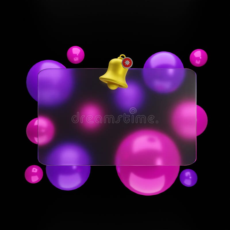 Glass Morphism with Geomatric Balls 3d Illustration Stock Illustration ...