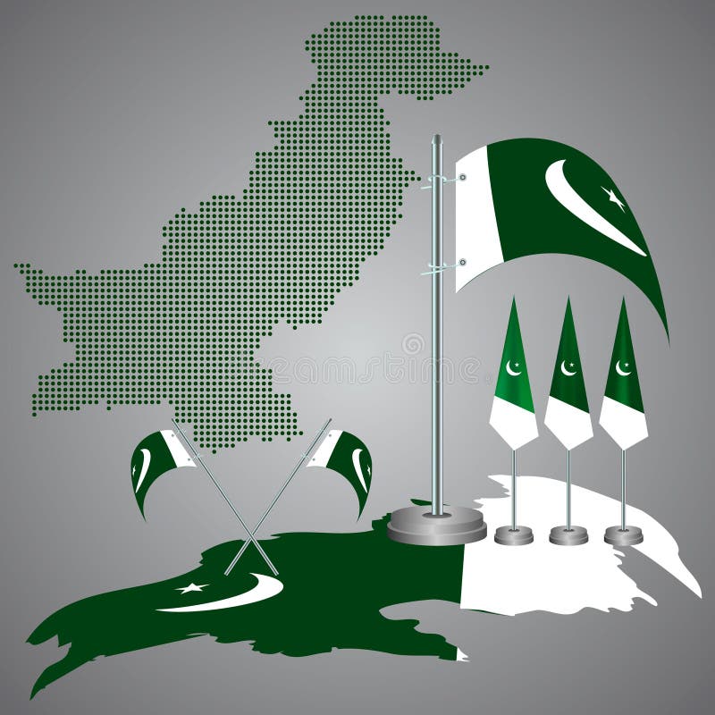 Realistic Geopolitical Pakistani Dotted Map. Pakistan Full Vector Map ...