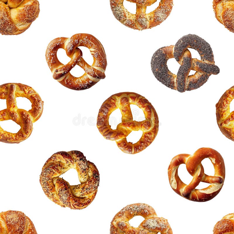 Realistic German Traditional Pastries Pattern on a Transparent ...