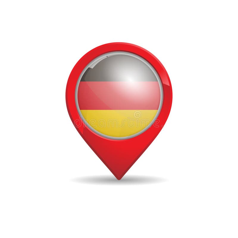 Realistic Germany Flag with Map Pin Vector Illustration Stock Vector ...