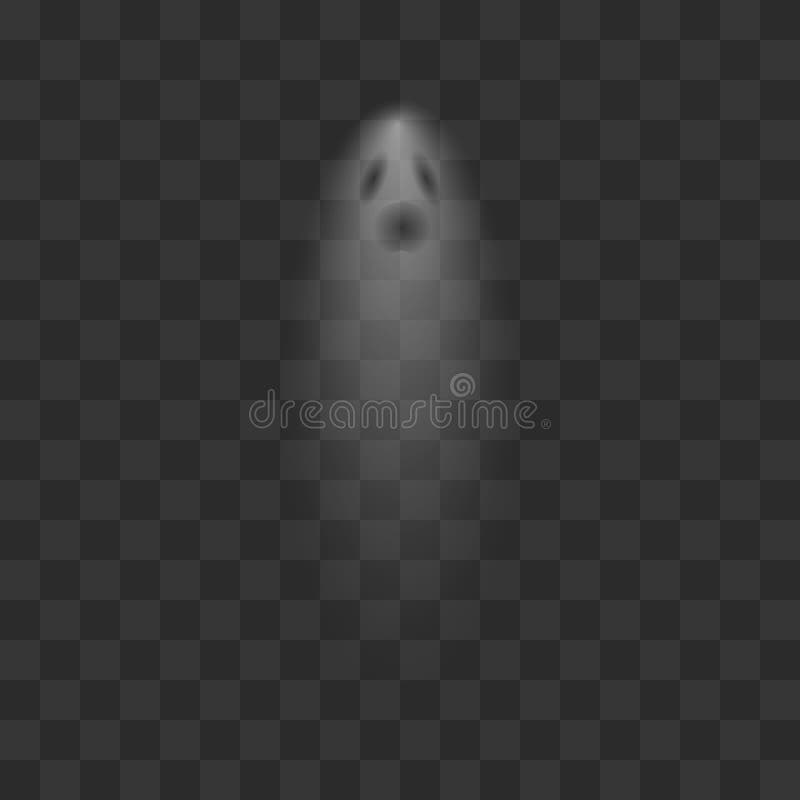 Realistic Ghost. Scary Halloween Apparition Face, Ghostly Phantom Fly ...