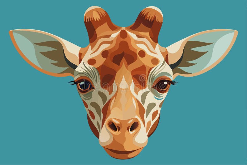 A Realistic Giraffe Head Vector Artwork Illustration Stock Vector ...