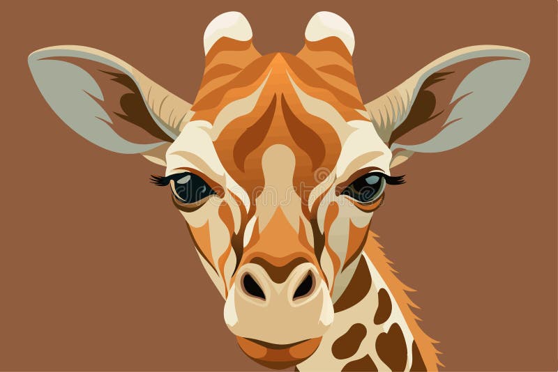A Realistic Giraffe Head Vector Artwork Illustration Stock Illustration ...