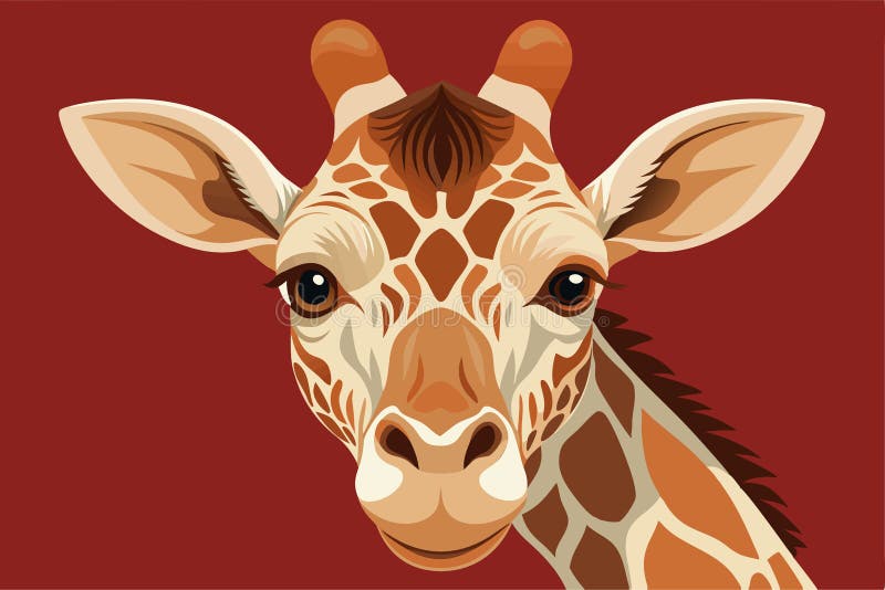 A Realistic Giraffe Head Vector Artwork Illustration Stock Illustration ...
