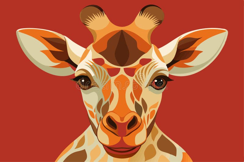 A Realistic Giraffe Head Vector Artwork Illustration Stock Illustration ...