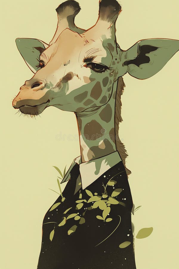 Realistic Giraffe Portrait with Subtle Artistic Filters Stock ...