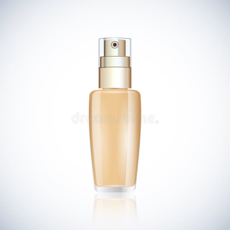 Realistic Glass Bottle with Foundation Stock Vector - Illustration of ...