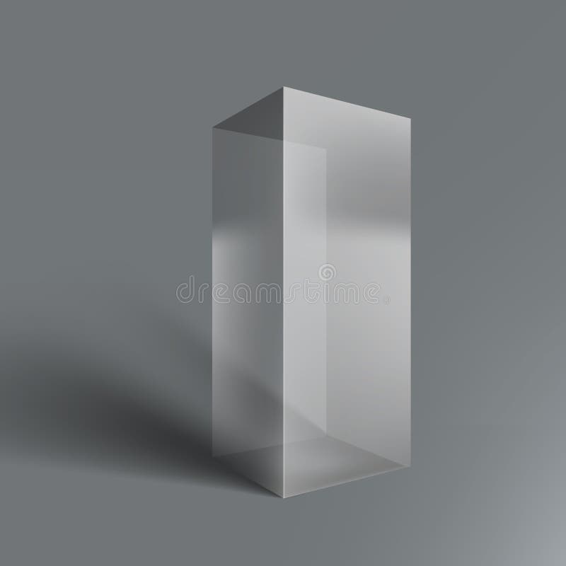 Realistic Glass Cardboard Box on White Back Stock Vector - Illustration ...