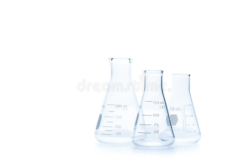 Realistic Glass Laboratory Equipment Set. Flasks and Measuring Beaker ...