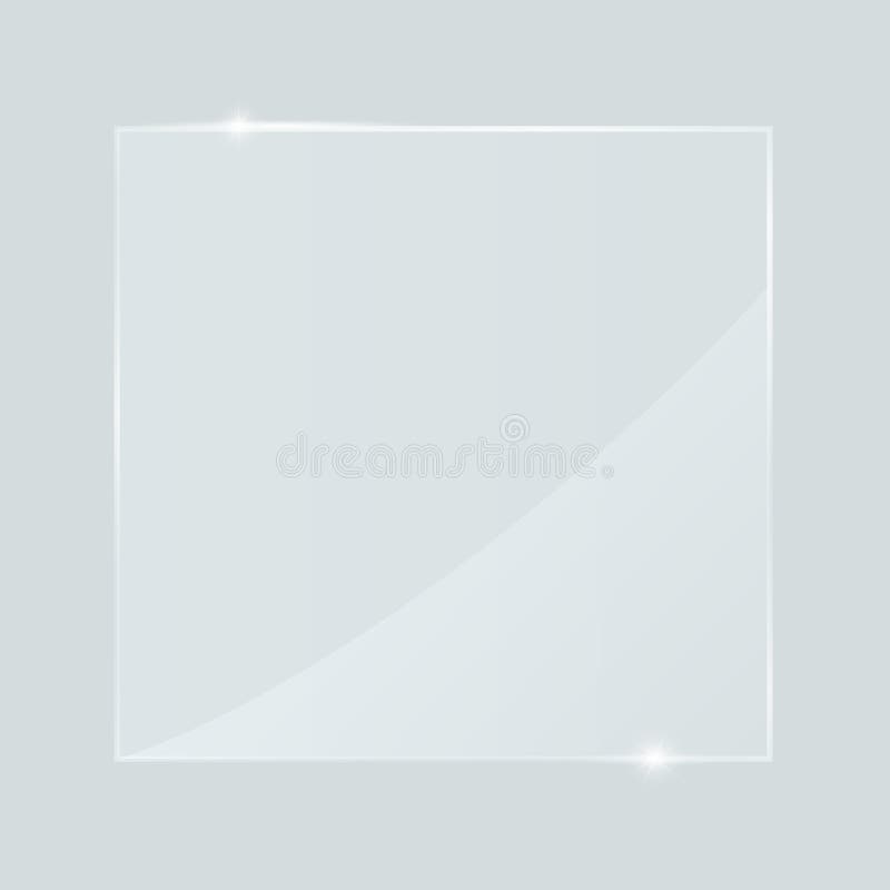 Realistic Glass Plate Square, Rectangle and Round. Stock Vector ...