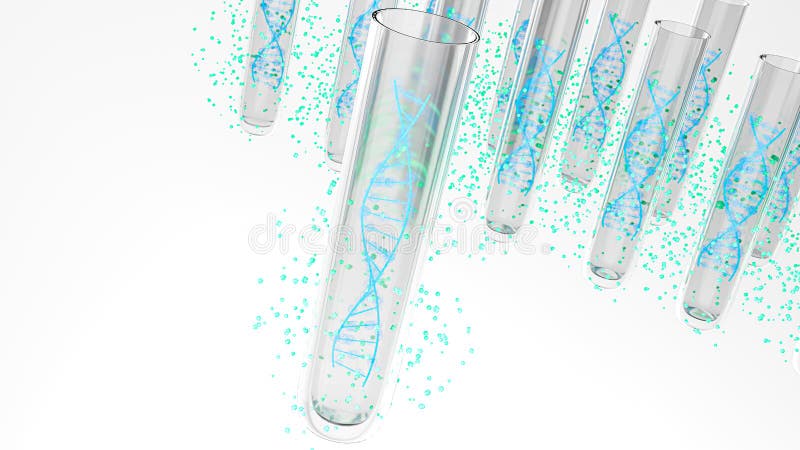 Test Tubes with DNA Spirals. Stock Illustration - Illustration of tube ...