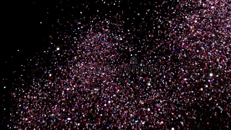 Realistic Glitter Exploding on Black Background. Stock Photo - Image of ...