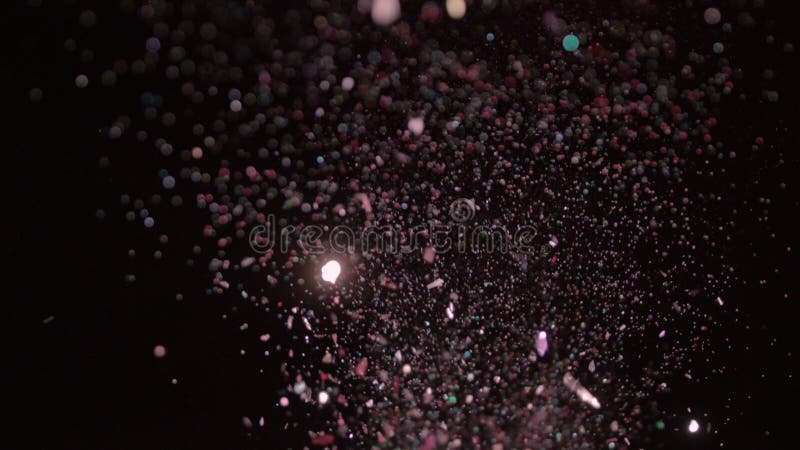 Realistic Glitter Exploding on Black Background. Stock Photo - Image of ...