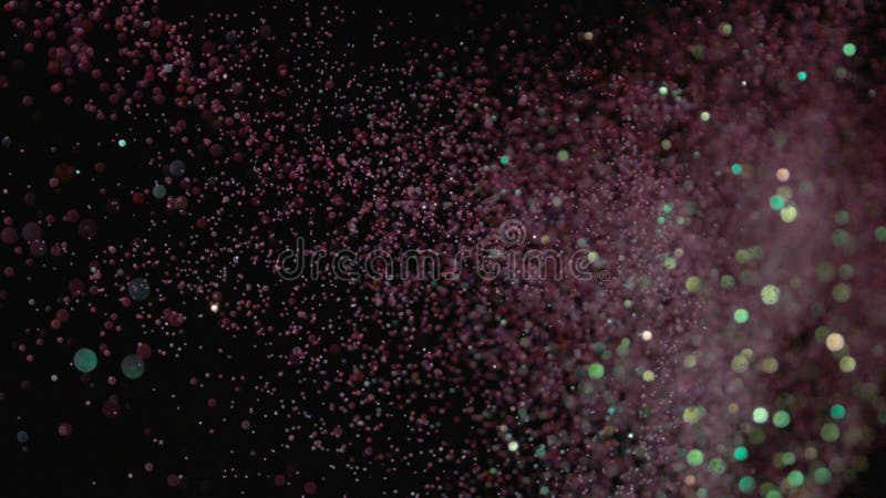 Realistic Glitter Exploding on Black Background. Stock Image - Image of ...