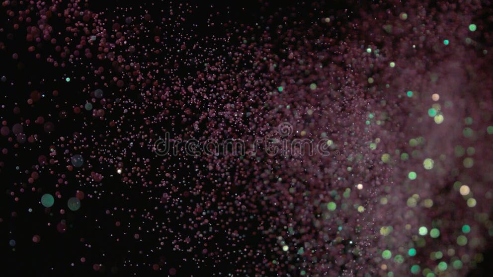 Realistic Glitter Exploding on Black Background. Stock Image - Image of ...