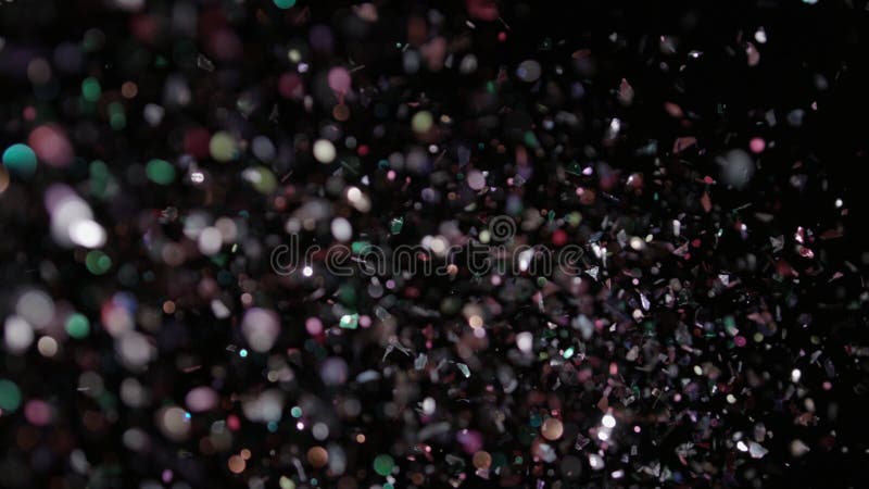 Realistic Glitter Exploding on Black Background. Stock Image - Image of ...