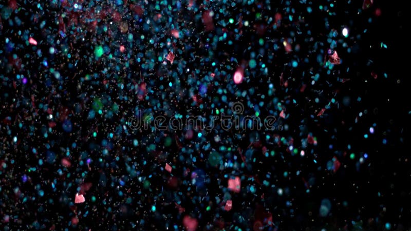 Realistic Glitter Exploding on Black Background. Stock Image - Image of ...