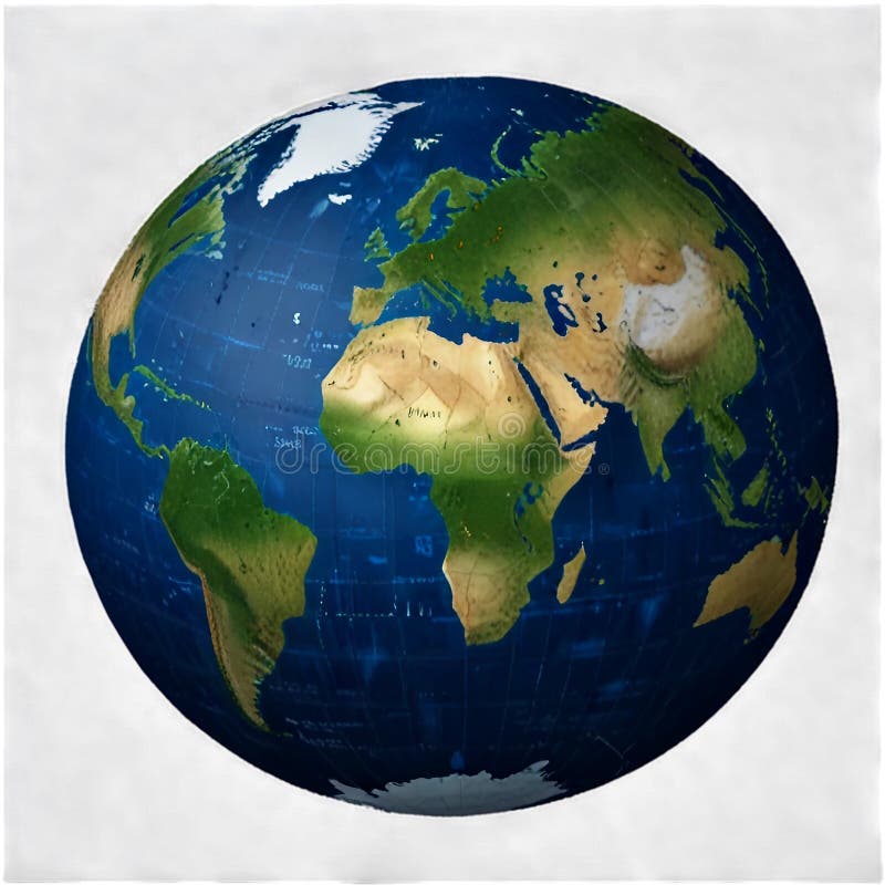 A Realistic Globe with a Map on a Transparent Background Stock ...