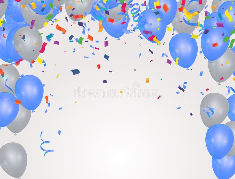 Realistic Glossy Birthday Poster with Flying Balloons. EPS 10 Stock ...