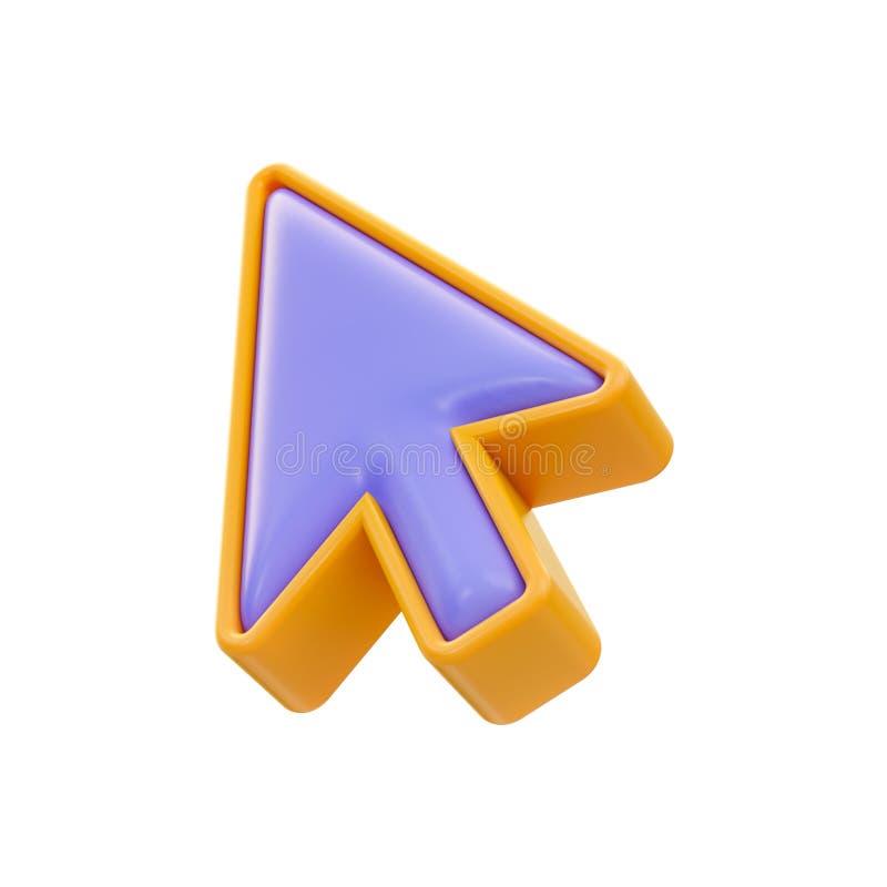 Realistic Glossy Cartoon Look Mouse Cursor Icon 3d Render for Website ...