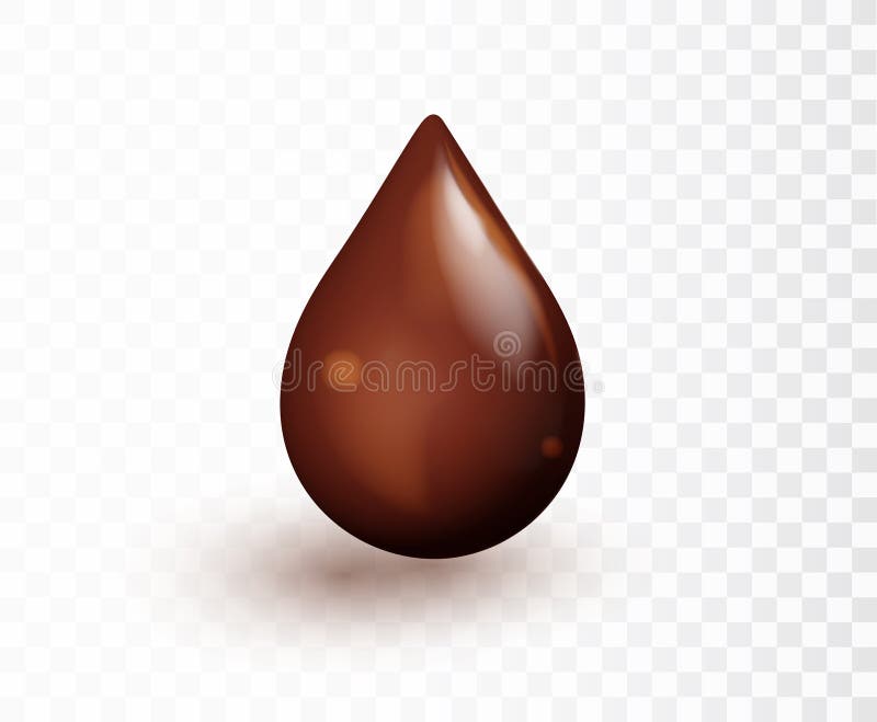 Realistic Glossy Chocolate Drops. Sweet Cocoa Dessert Droplets Stock ...