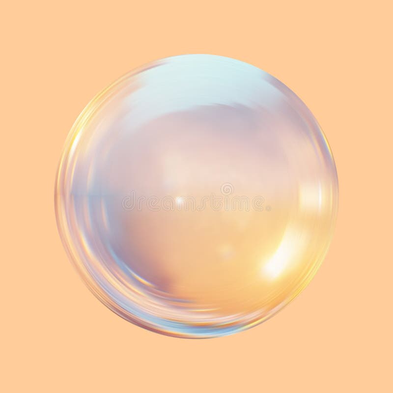 Realistic Glossy Glass Ball.Abstract 3D Light Bubble with Glare ...