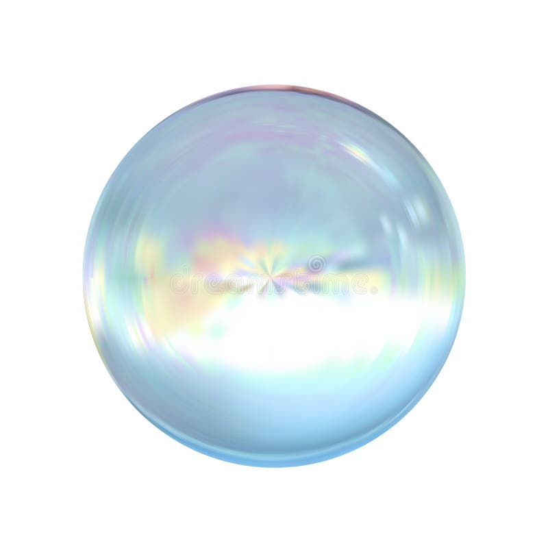 Realistic Glossy Glass Ball.Abstract 3D Light Bubble with Glare ...