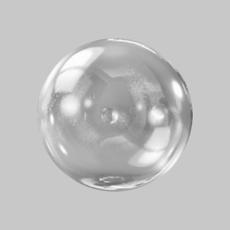 Realistic Glossy Glass Ball.Abstract 3D Light Bubble with Glare ...