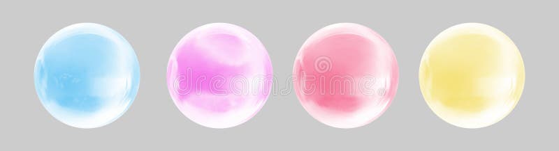 Realistic Glossy Glass Ball.Abstract 3D Light Bubble with Glare ...