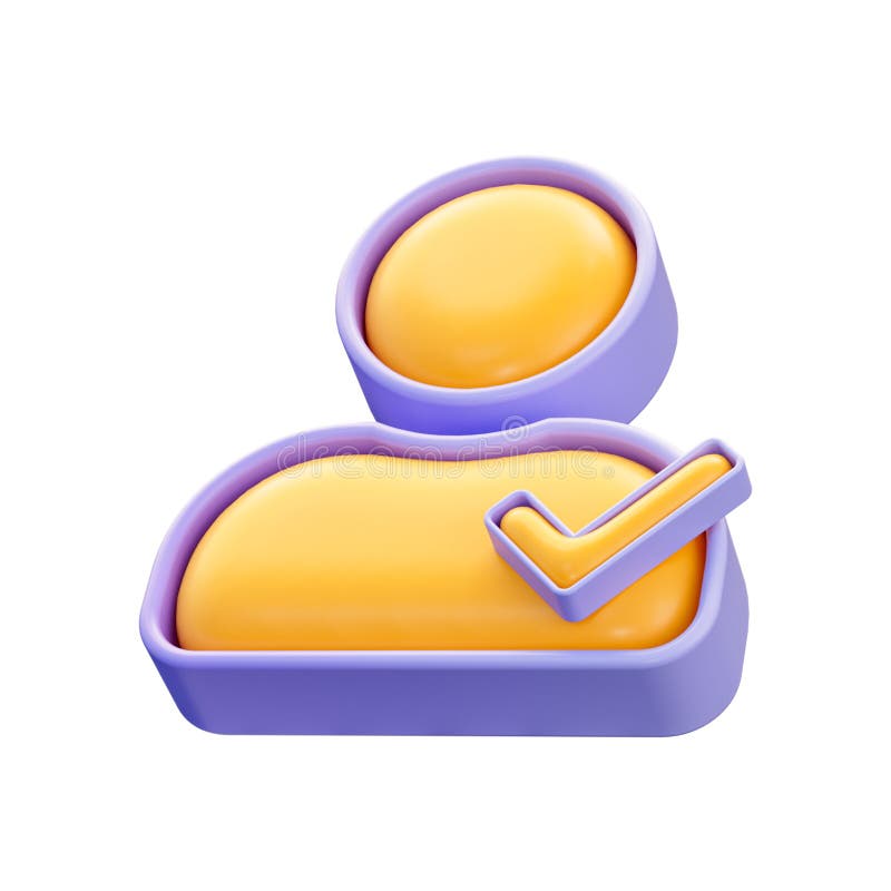 Realistic Glossy User Check Mark Icon 3d Render Concept for Answer ...