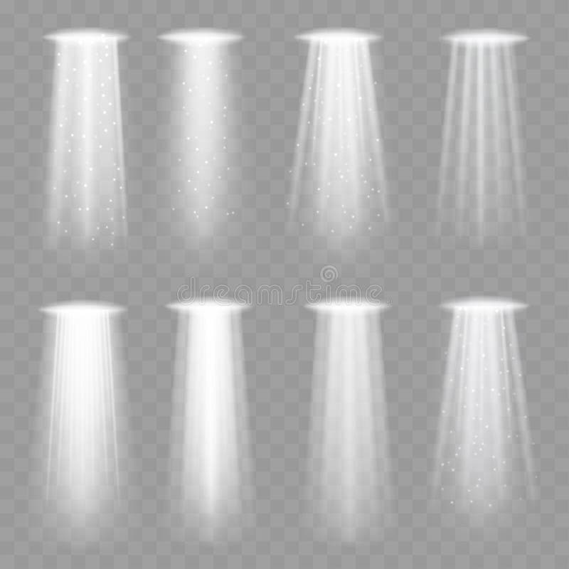 Realistic Glowing Spotlight Beams with Particles on Transparent ...