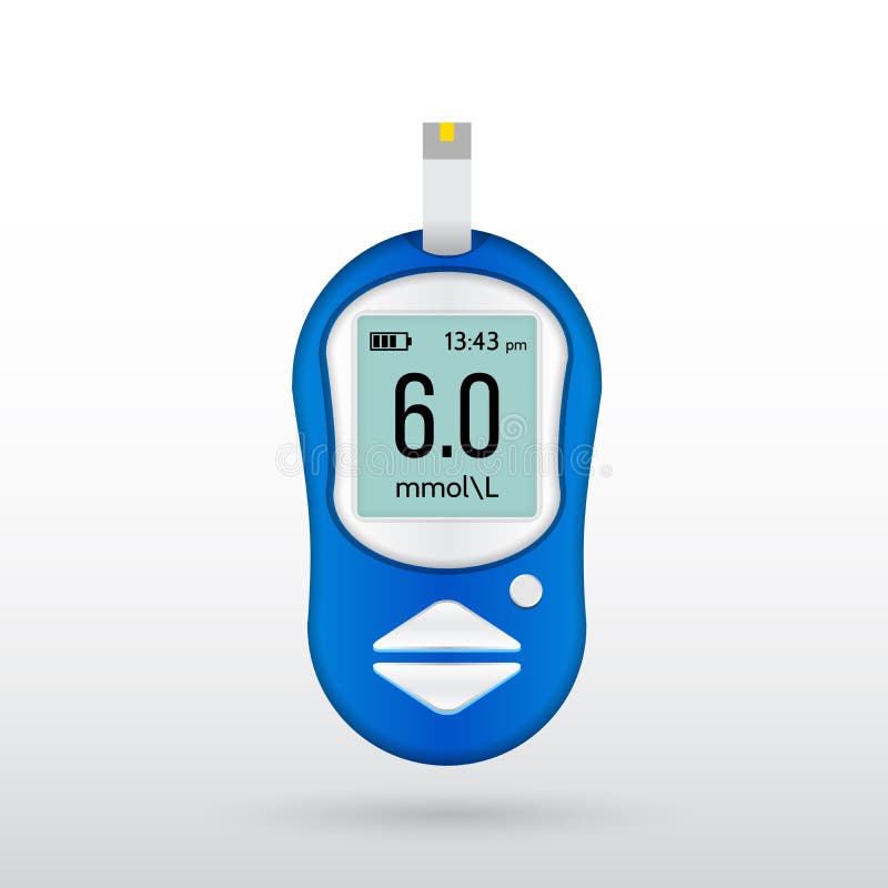 Realistic Glucose Meter Vector Illustration. Diabetes Blood Glucose ...