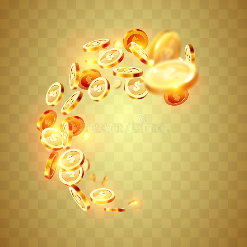 Realistic Gold Coins Explosion. Stock Vector - Illustration of money ...