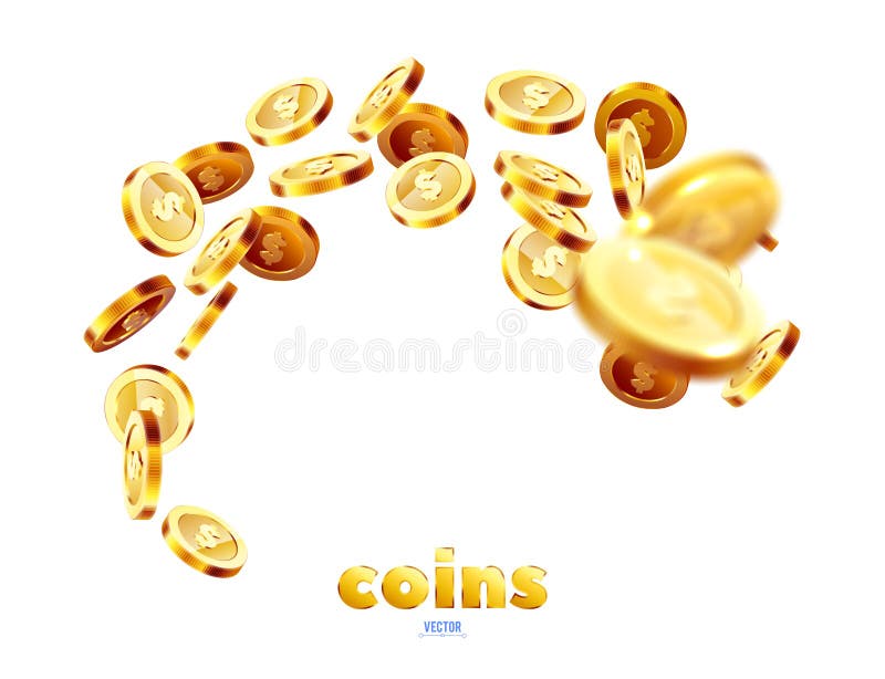 Realistic Gold Coins Explosion. Stock Vector - Illustration of money ...