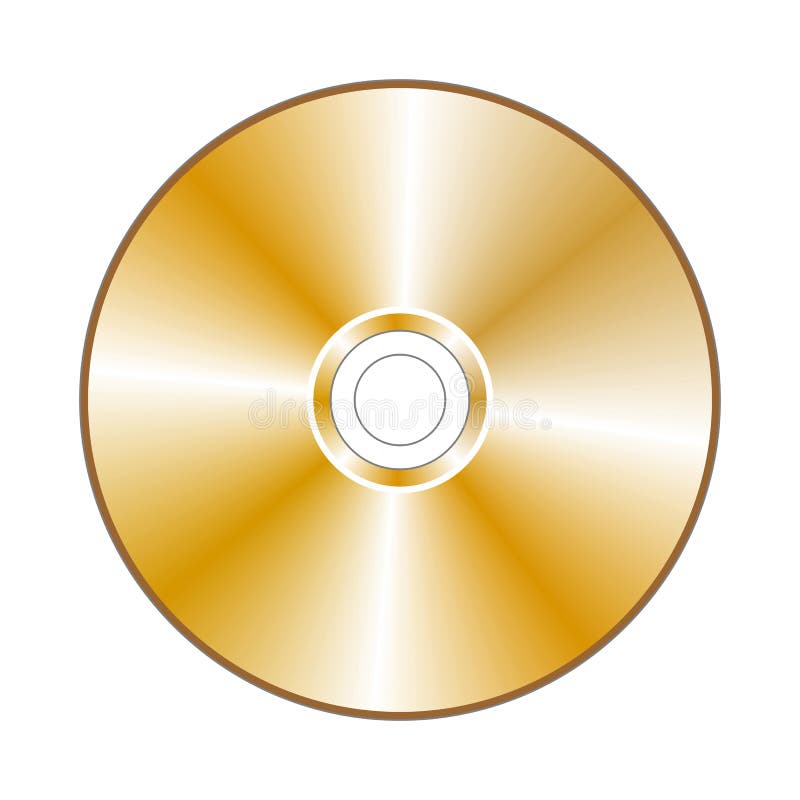 Realistic Gold Compact Disc, Isolated In White Picture. Image: 6687705