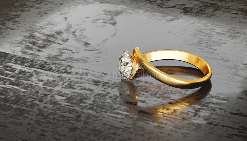 Realistic Gold Diamond Ring Stock Illustration - Illustration of gold ...