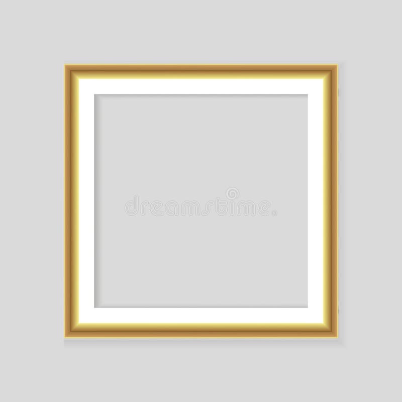 Realistic Gold Frame Isolated on Grey Background. Perfect for Your ...