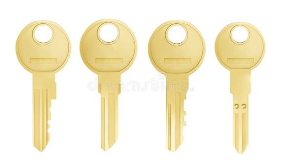 Realistic Gold Keys on White Background. Stock Vector - Illustration of ...