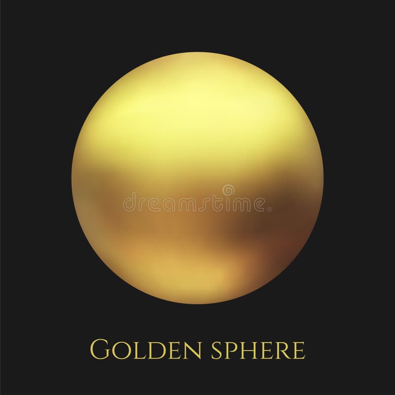 Realistic Gold Metal Sphere, Vector Golden Ball. Stock Vector ...