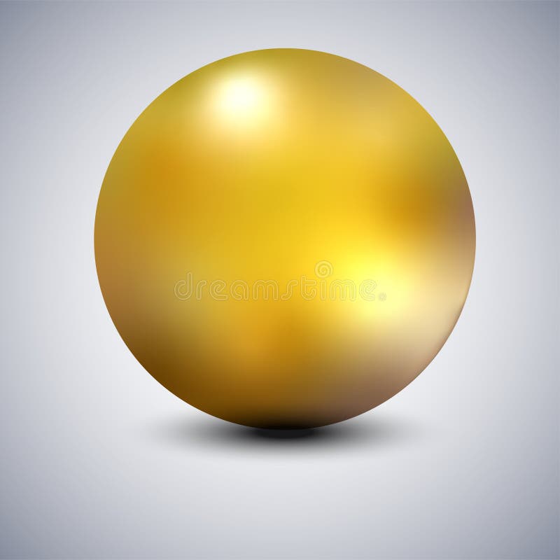 Realistic Gold Metal Sphere, Vector Golden Ball. Stock Vector ...