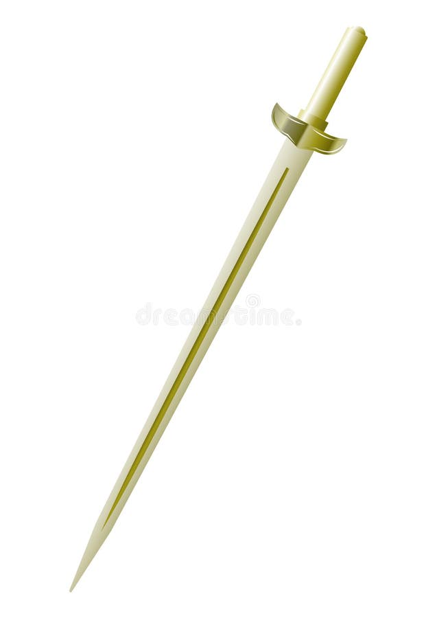 Realistic gold sword stock vector. Illustration of honor - 71634352